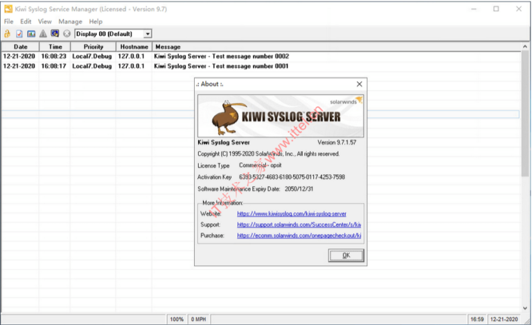 Solarwinds Kiwi Syslog Server 9.7.1 安装教程+注册机