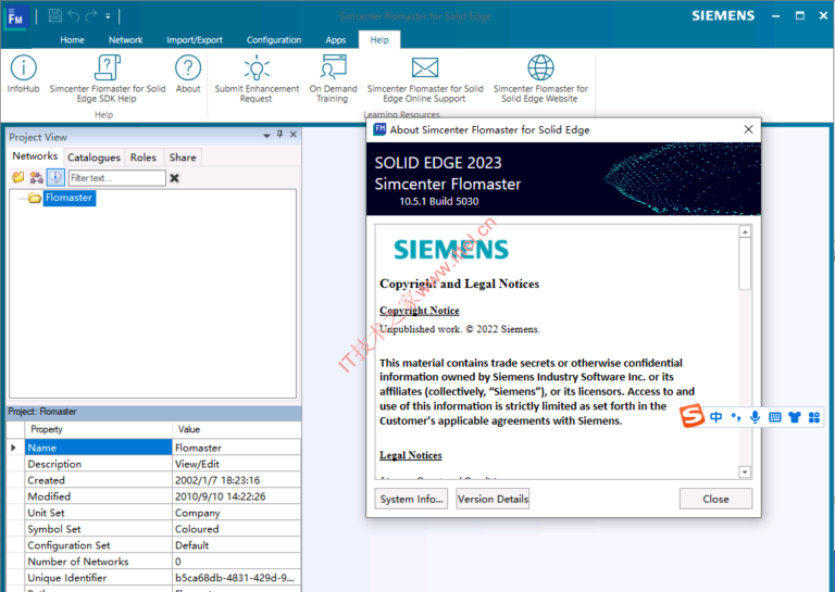 Siemens Simcenter Flomaster for Solid Edge 2023安装激活教程