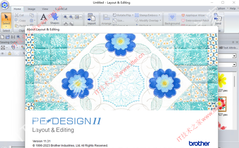 绣花制作软件 PE-DESIGN 11.31 安装激活教程