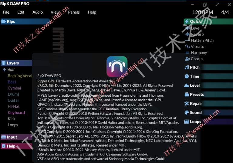 人声分离、伴奏提取Hit'n' Mix RipX DAW PRO v7.0.2安装激活教程（附补丁））