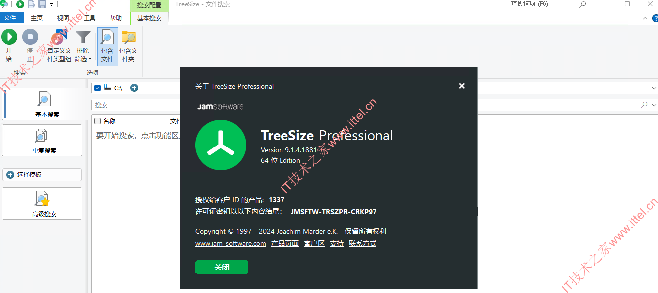 磁盘空间管理器 TreeSize Professional 9.1.4 中文绿色便携版