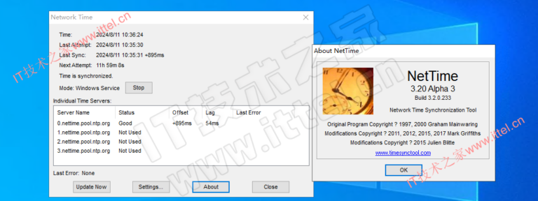 NetTime v3.20 中文版（网络时间同步工具）